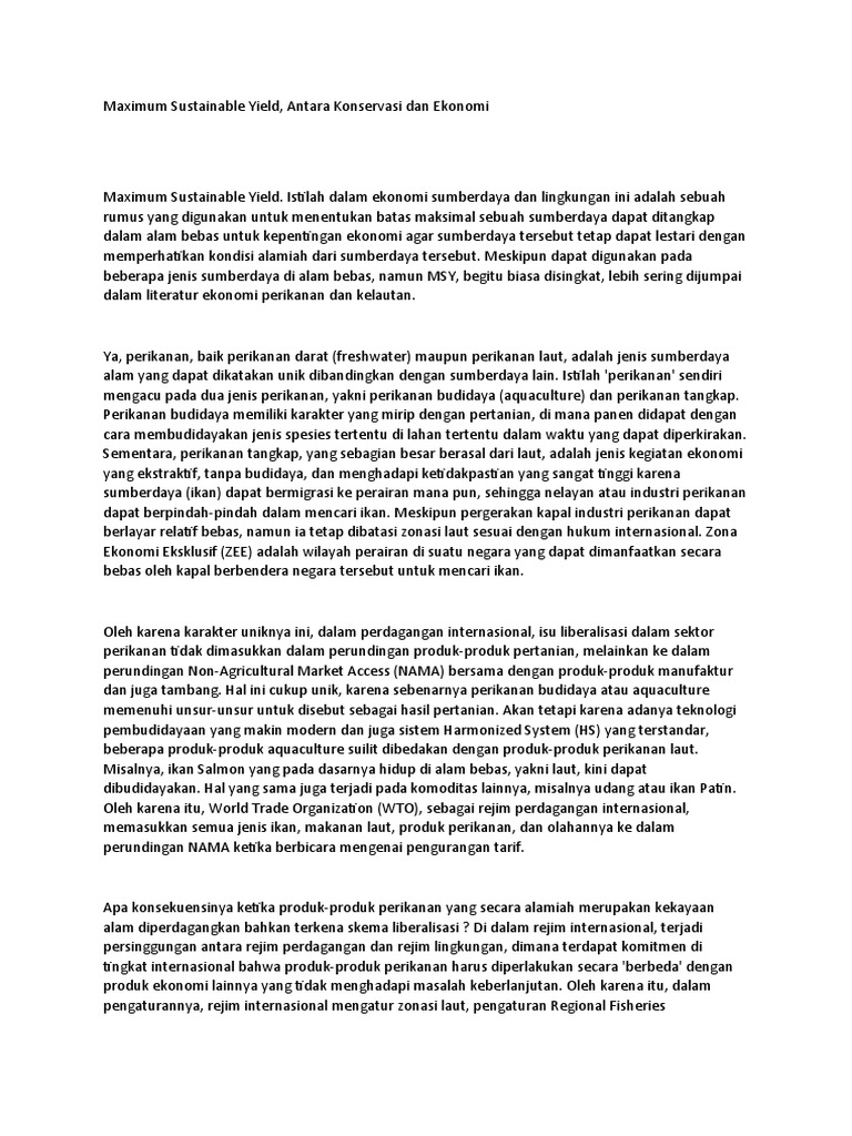 MSY: Keseimbangan Perikanan Berkelanjutan | PDF