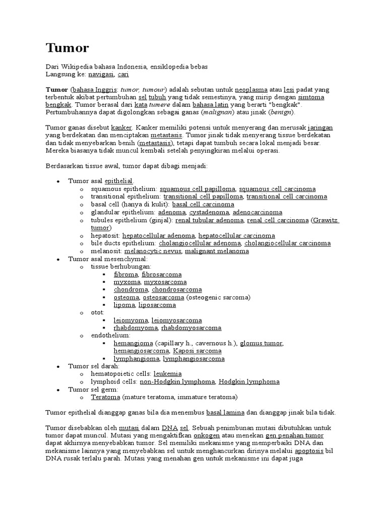 Tumor | PDF | Sains & Matematika