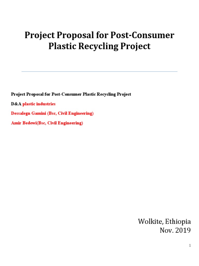 ProjectProsal-Recycling Plastic Waste Amir | PDF | Plastic | Recycling
