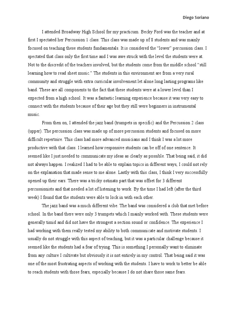 Practicum Summary Report | Download Free PDF | Teachers | Psychological ...