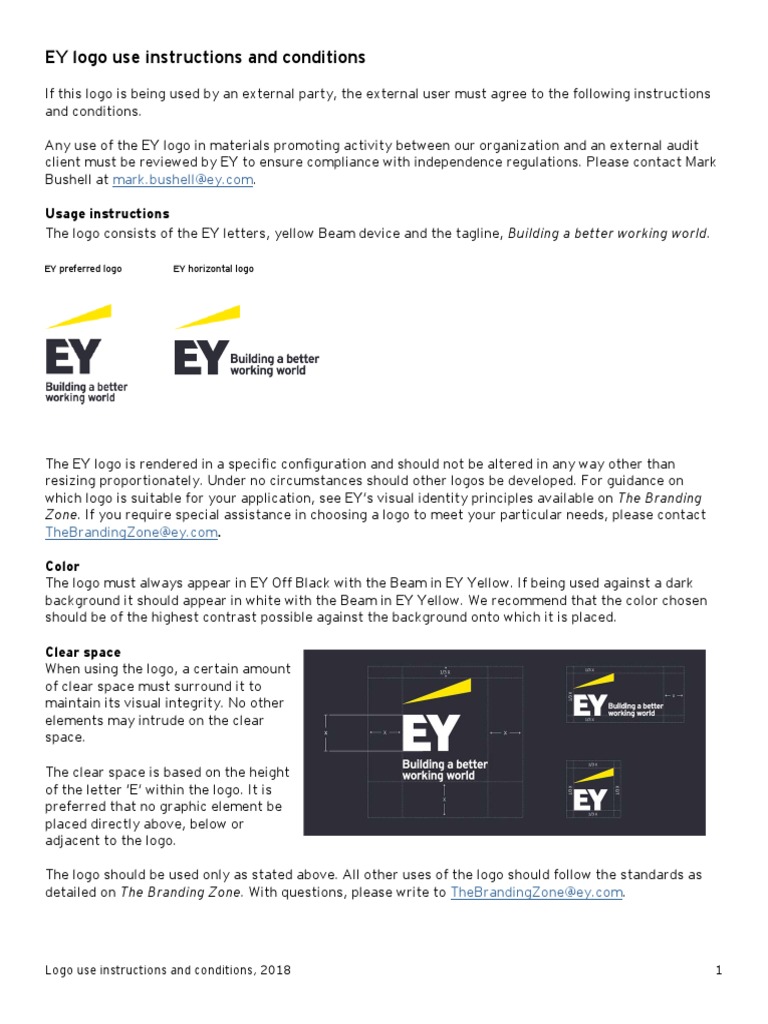 EY Logo Instructions Release External | PDF | Logos | Computing