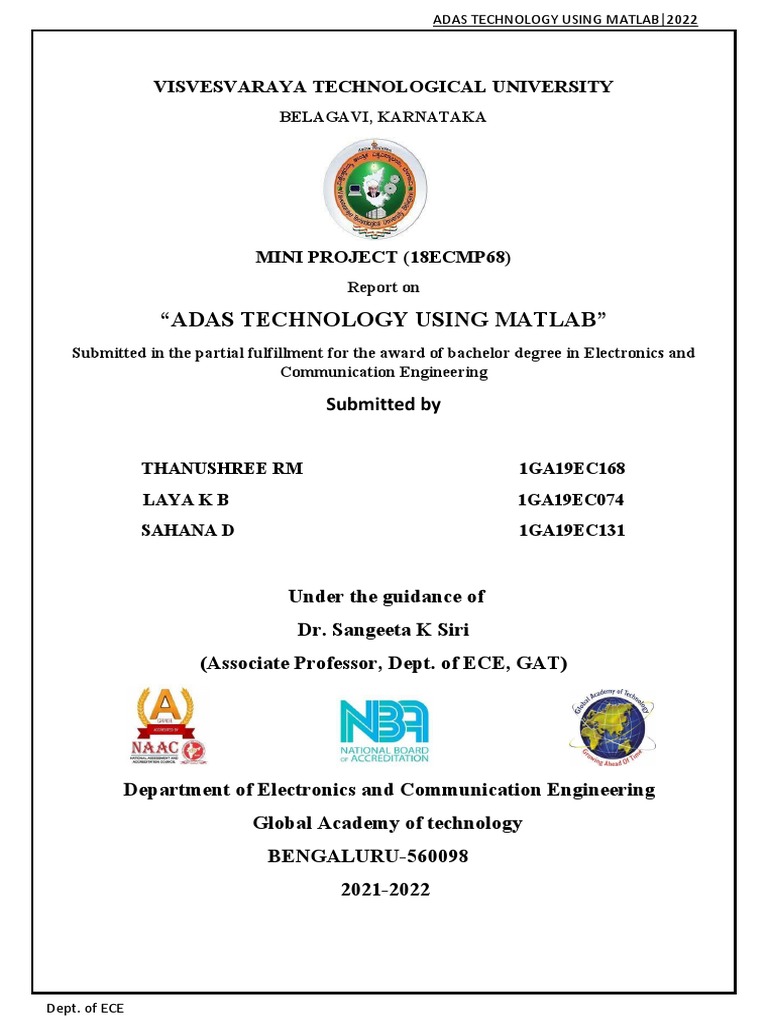 Mini Project Final Report | PDF | Headlamp | Lidar