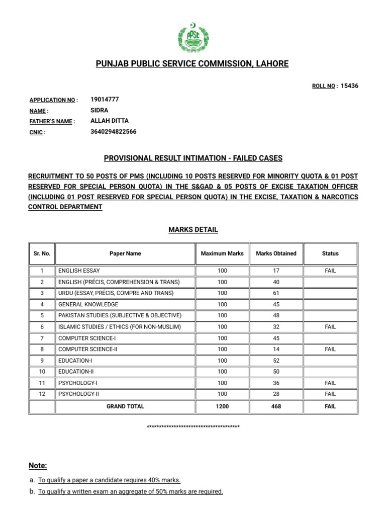 Details Marks Certificate | PDF | Pakistan | Asia