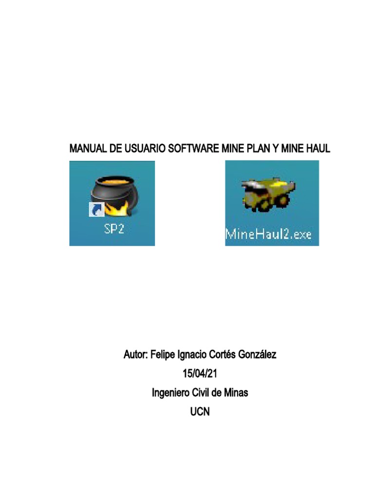 Manual de Usuario Software Mine Plan y Mine Haul | PDF | Software