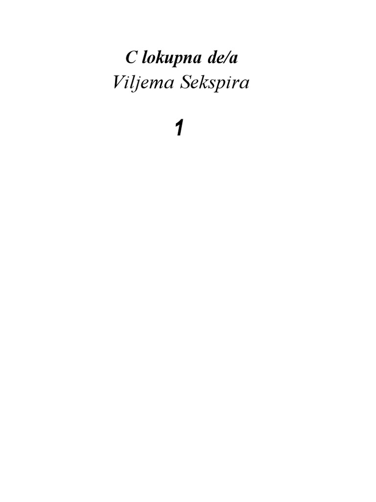 Celokupnas Dela Sekspir | PDF