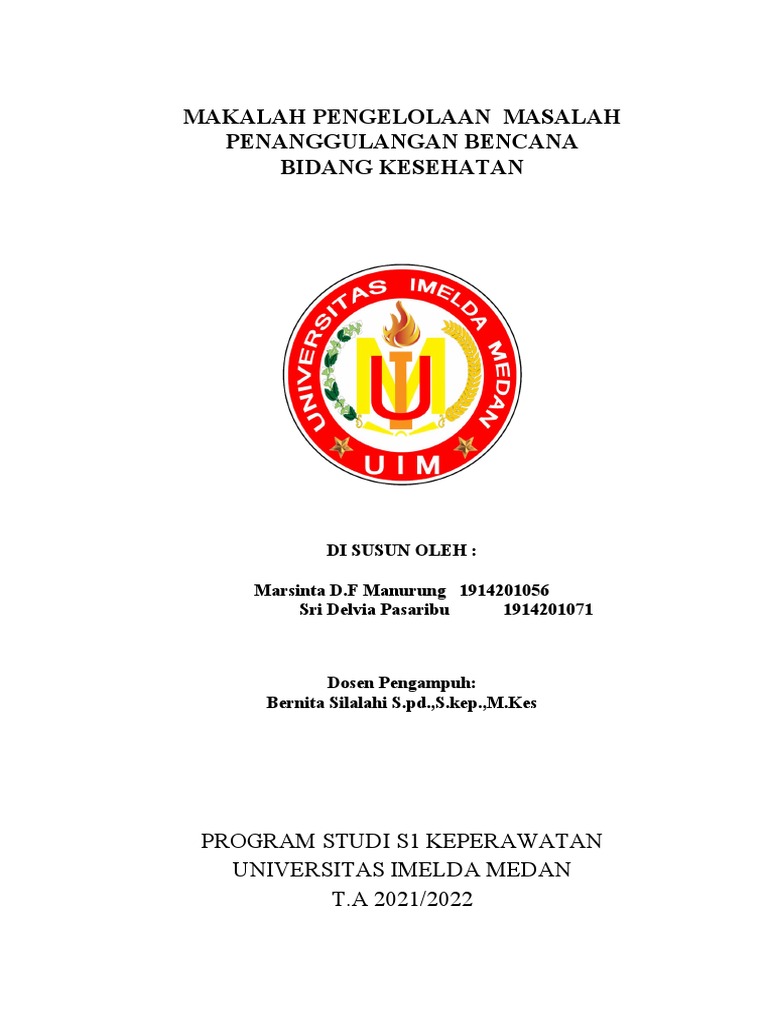 Makalah - Penanganan - Bencana Salinan | PDF | Kesehatan Holistik | Sains & Matematika