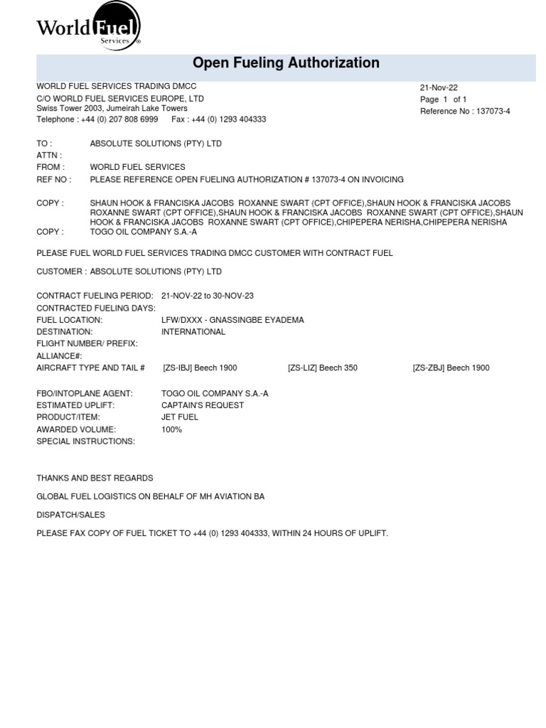 Fuel Authorization (1) - 3 | PDF