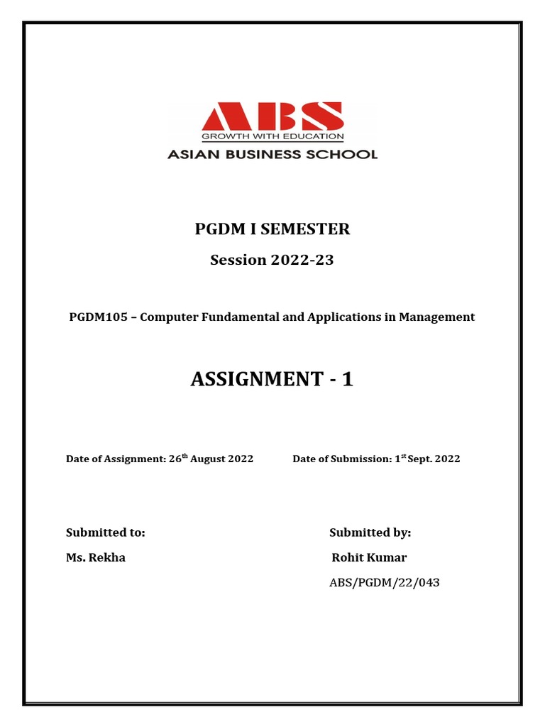 PGDM105 – Computer Fundamentals and Applications Assignment | PDF | Integrated Circuit | Transistor