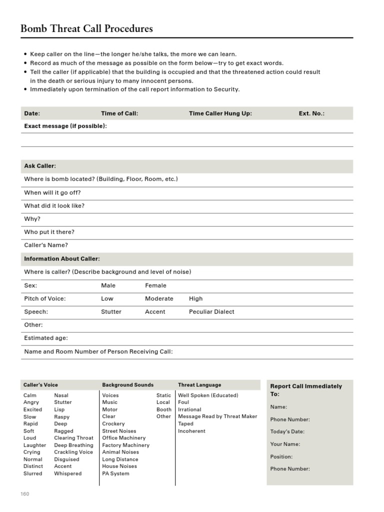 Bomb Threat Calls Procedure | PDF