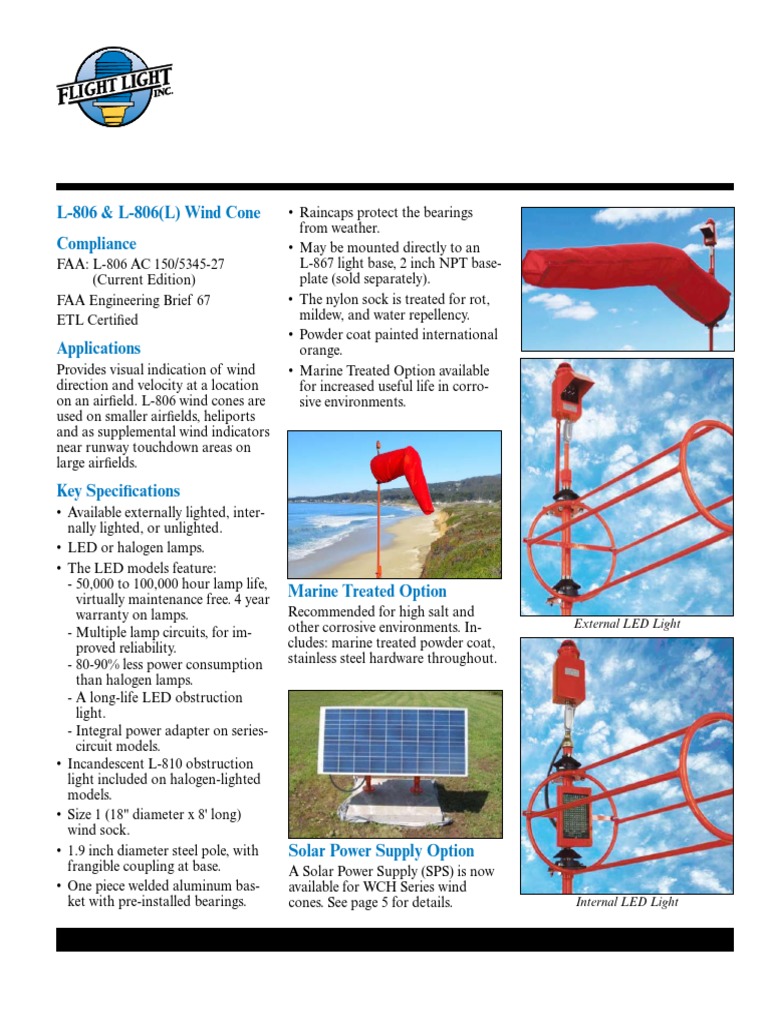 L806 WCH Series Wind Cone Frangible | PDF | Solar Panel | Manufactured ...