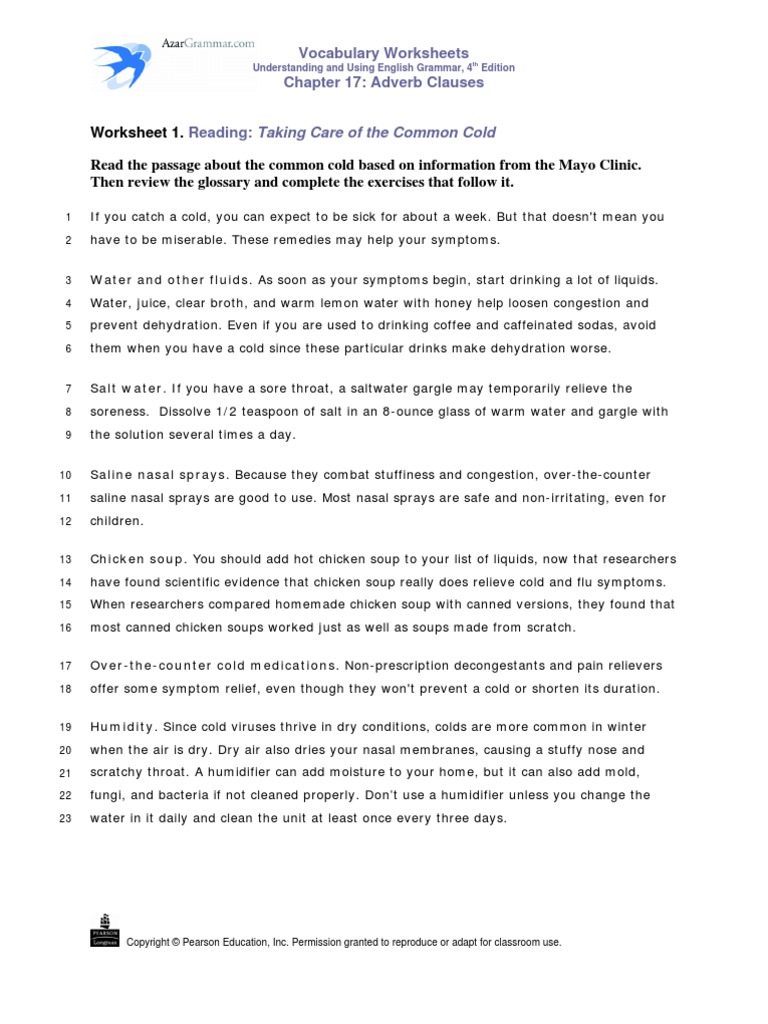 Chapter 17-Adverb Clauses | Download Free PDF | Common Cold | Clinical ...