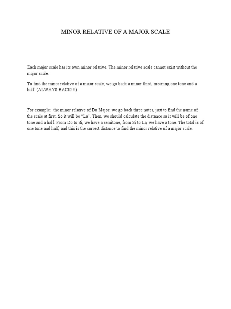 Minor Relative of A Major Scale | PDF | Language Arts & Discipline | Art