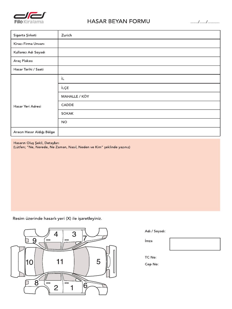 DRD Hasar Beyan Formu | PDF