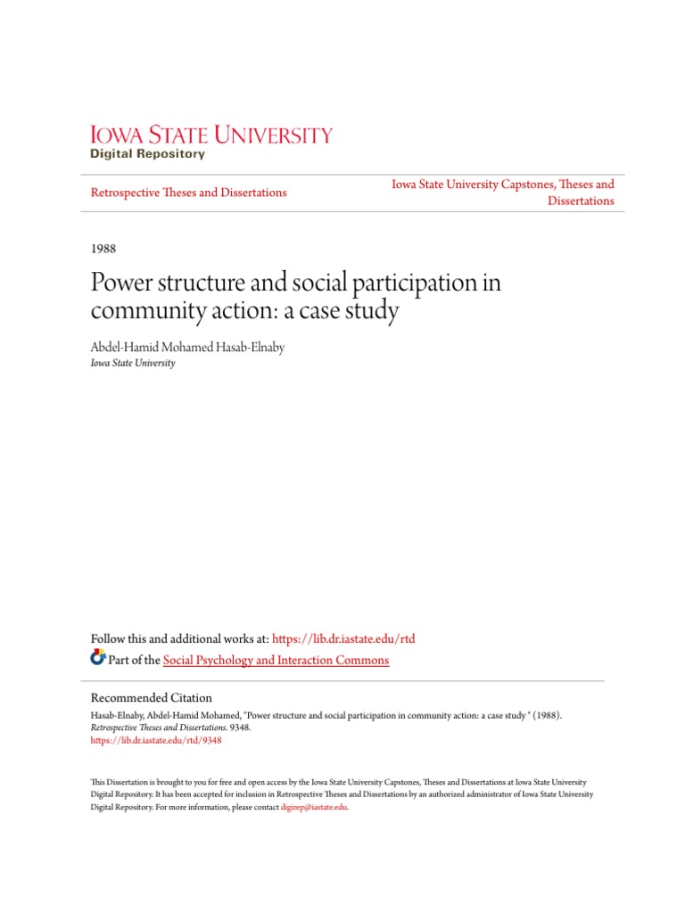 Power Structure and Social Participation in Community Action - A C ...