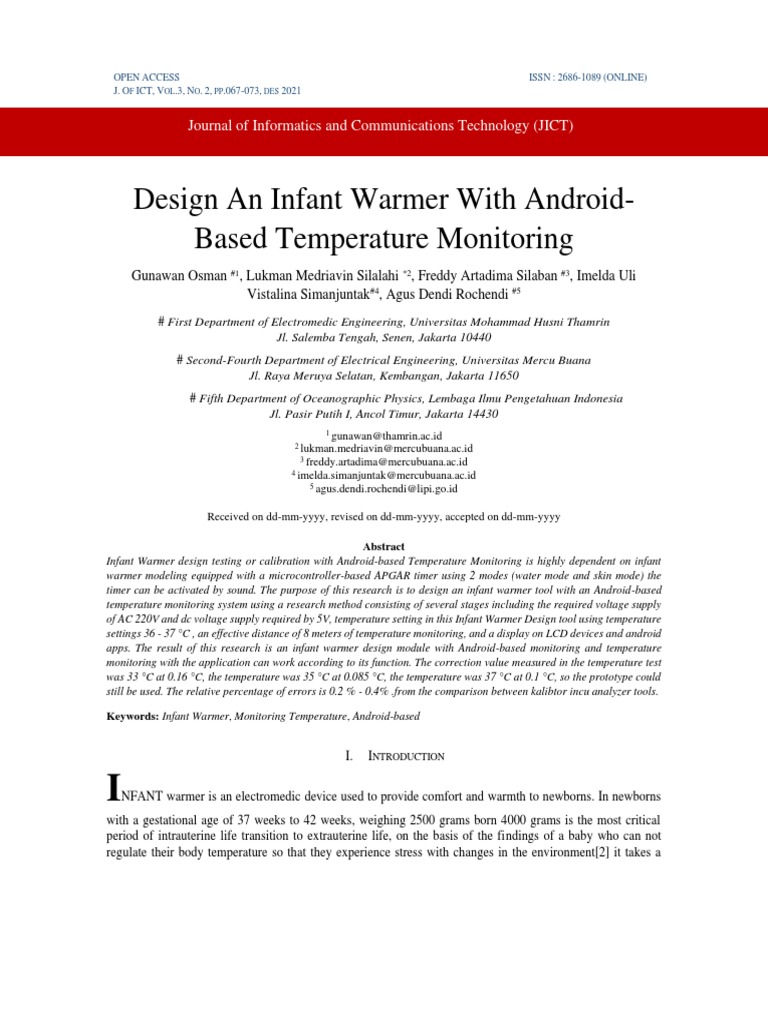 Design An Infant Warmer With Android-Based Temperature Monitoring | PDF ...