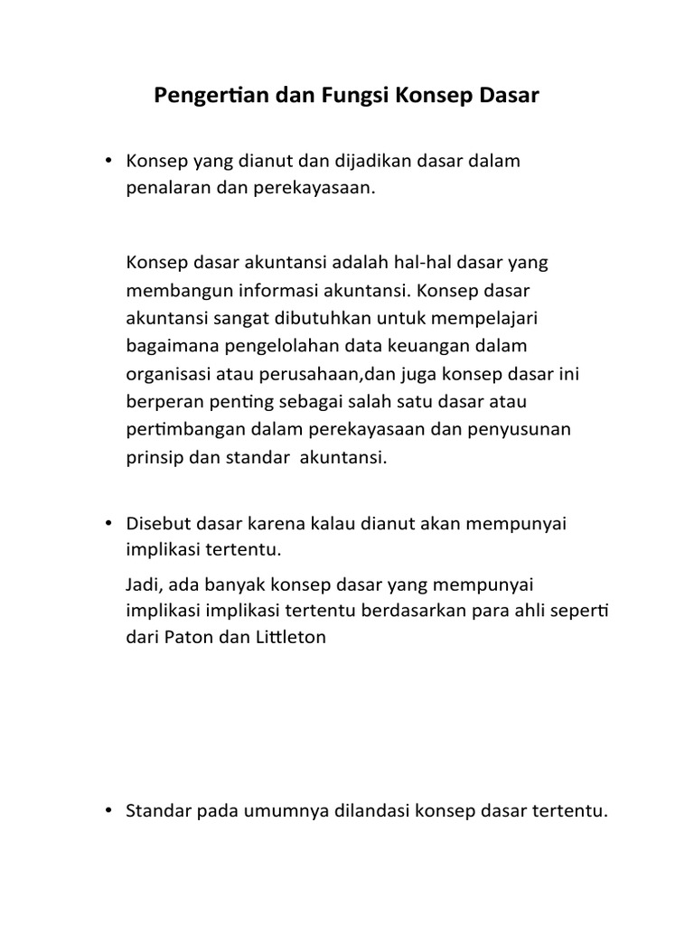 Pengertian Dan Fungsi Konsep Dasar | PDF