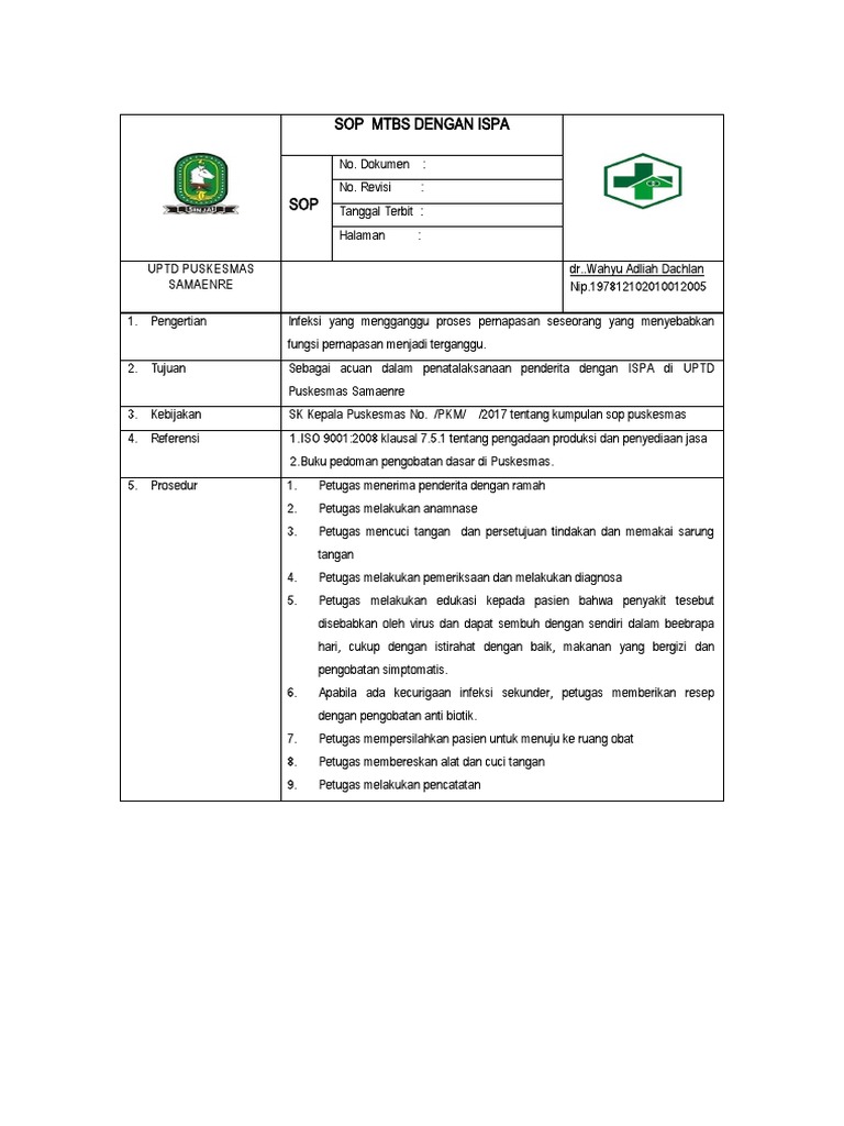 Sop MTBS Dengan Ispa | PDF