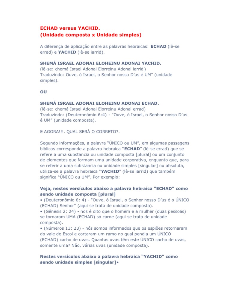 ECHAD Versus YACHID Trindade | PDF | Logos (cristianismo ...