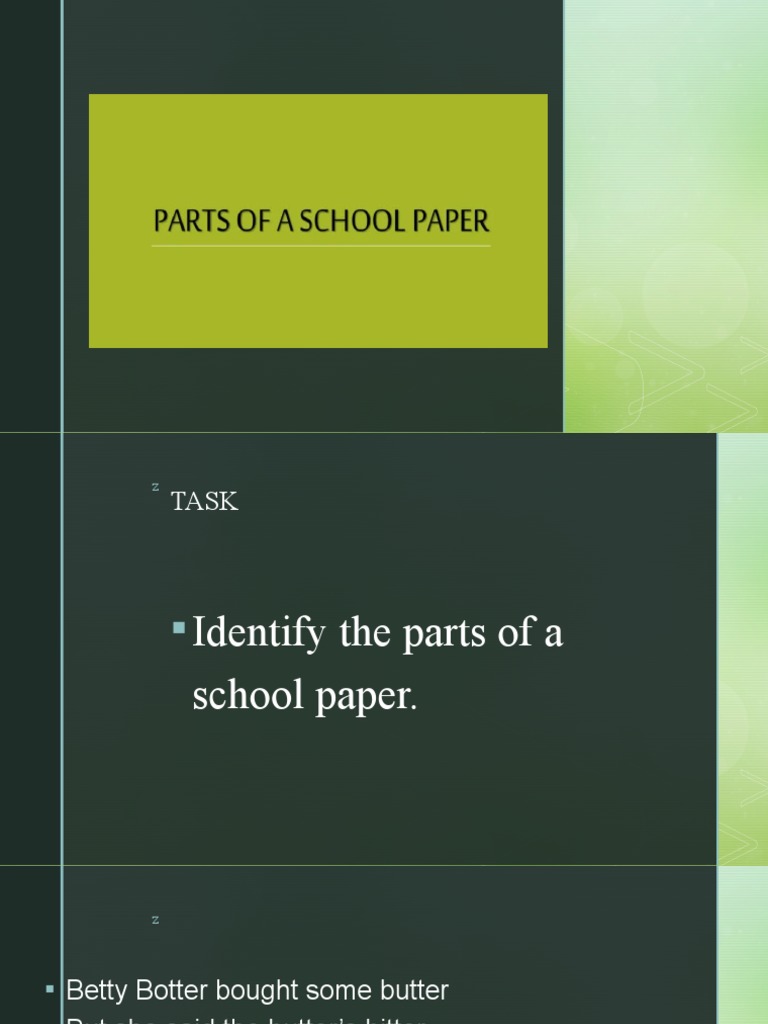 Parts of A Paper - Journalism 8 | PDF | Cooking, Food & Wine | Language ...