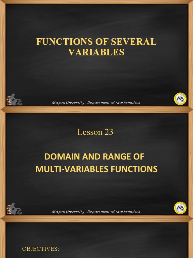 Domain And Range Of Multi Variable Functions Pdf