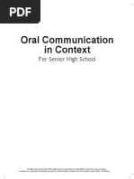 ORAL COMMUNICATION Grade 11 | PDF | Communication | Nonverbal Communication