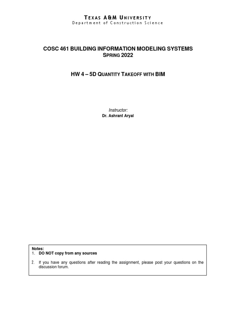 Quantity Takeoff | PDF | Microsoft Excel | Building Information Modeling