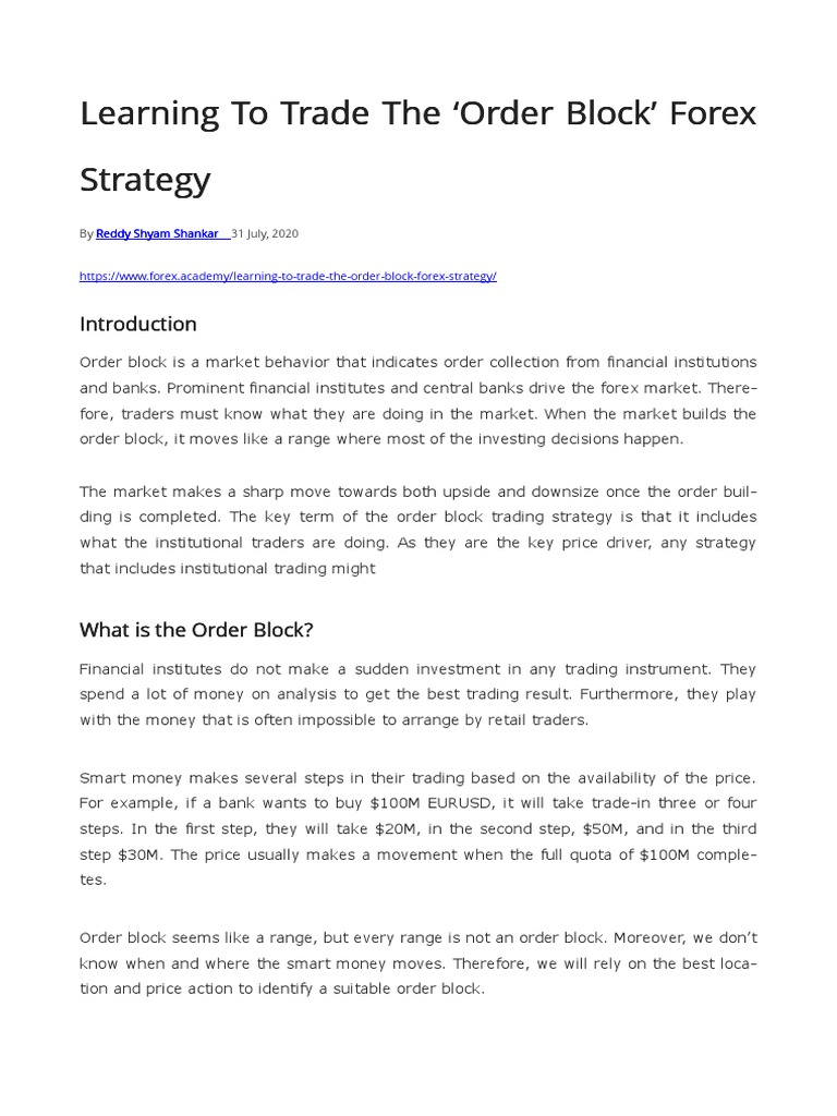 Understanding and Trading the Order Block Forex Strategy: Identifying ...