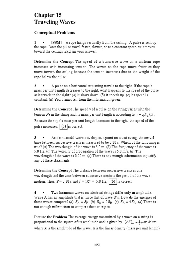 Chapter 15 Traveling Waves Conceptual PR | PDF | Wavelength | Waves