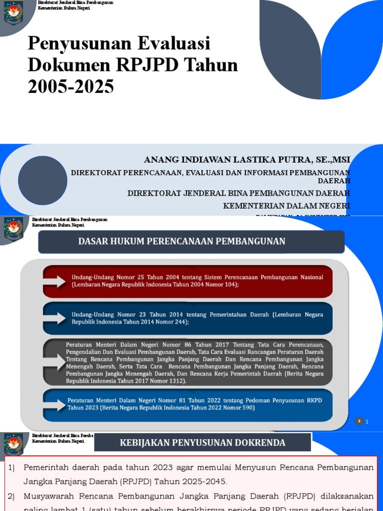 Evaluasi RPJPD 2005-2025 dan Penyusunan RPJPD 2025-2045 | PDF | Bisnis