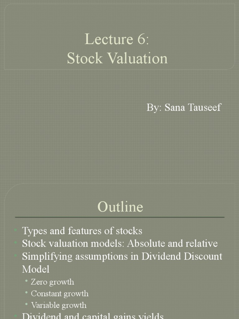 Stock Valuation | PDF | Stocks | Valuation (Finance)