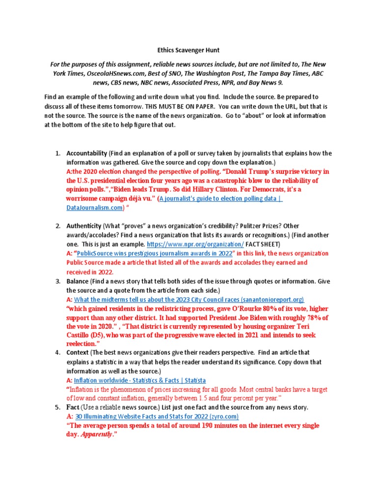 SEO Tips for Ethics Scavenger Hunt | PDF | News | News Media