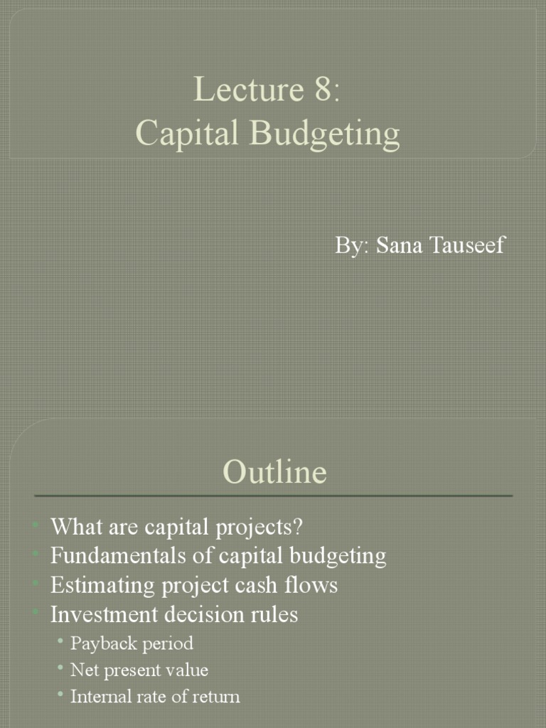 Capital Budgeting | PDF | Net Present Value | Depreciation