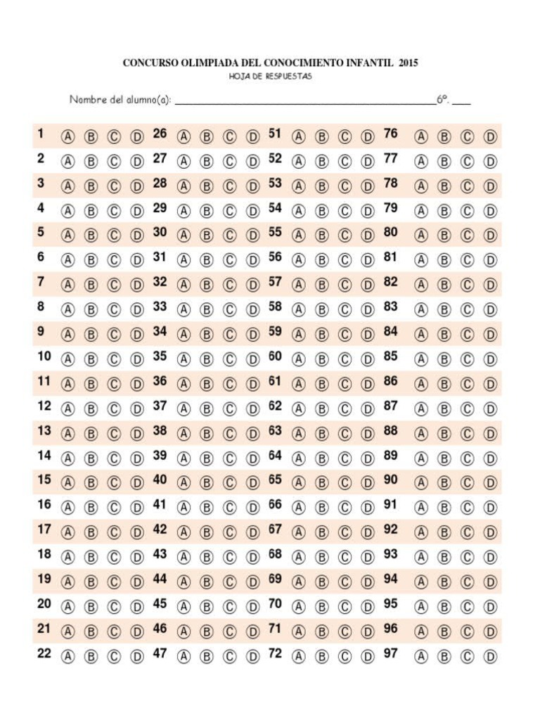 Hoja de Respuestas | PDF
