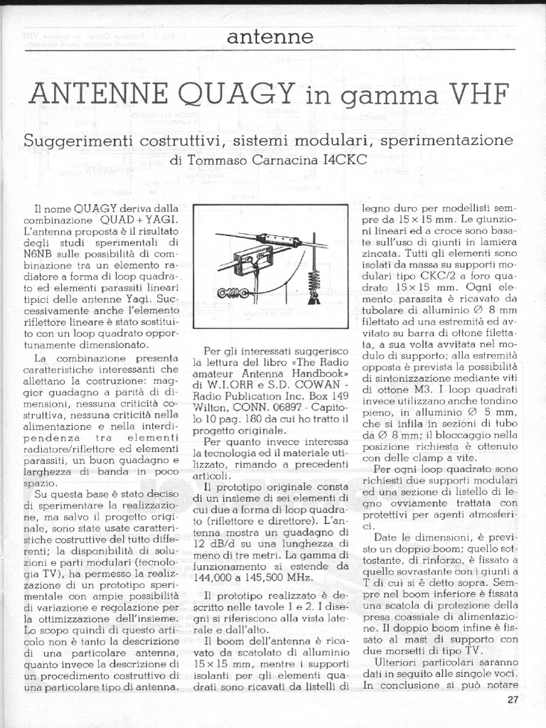 Antenne QUAGY in Gamma VHF | PDF