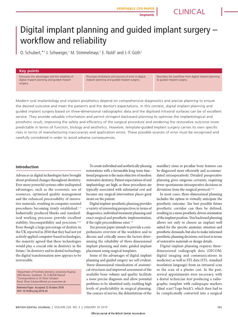 Digital Implant Planning and Guided Implant Surgery Workflow and ...