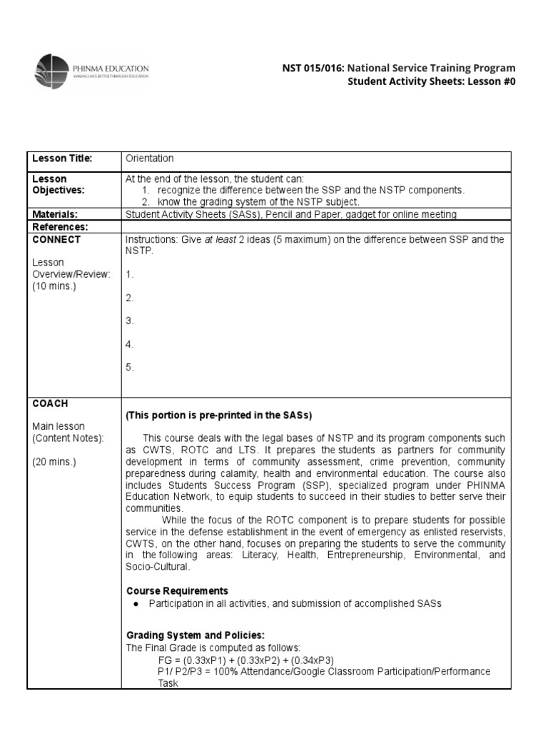 NSTP SAS0-edited | PDF | Communication | Cognitive Science