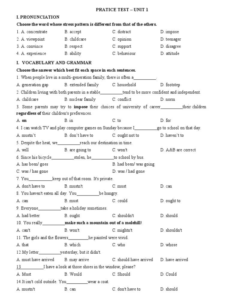 Practice Test 1 | PDF