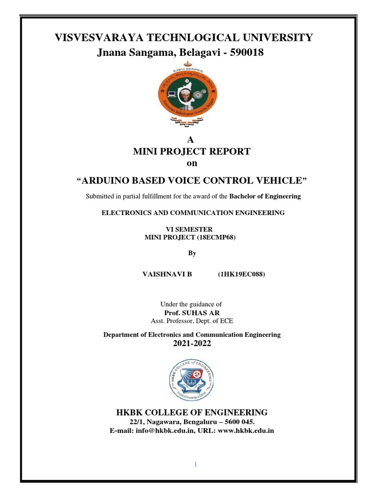 Report (Vaishnavi) | PDF | Arduino | Bluetooth