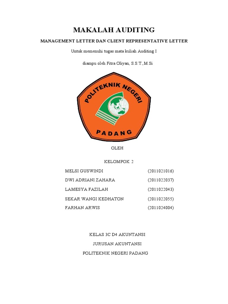 Manfaat dan Contoh Management Letter | PDF