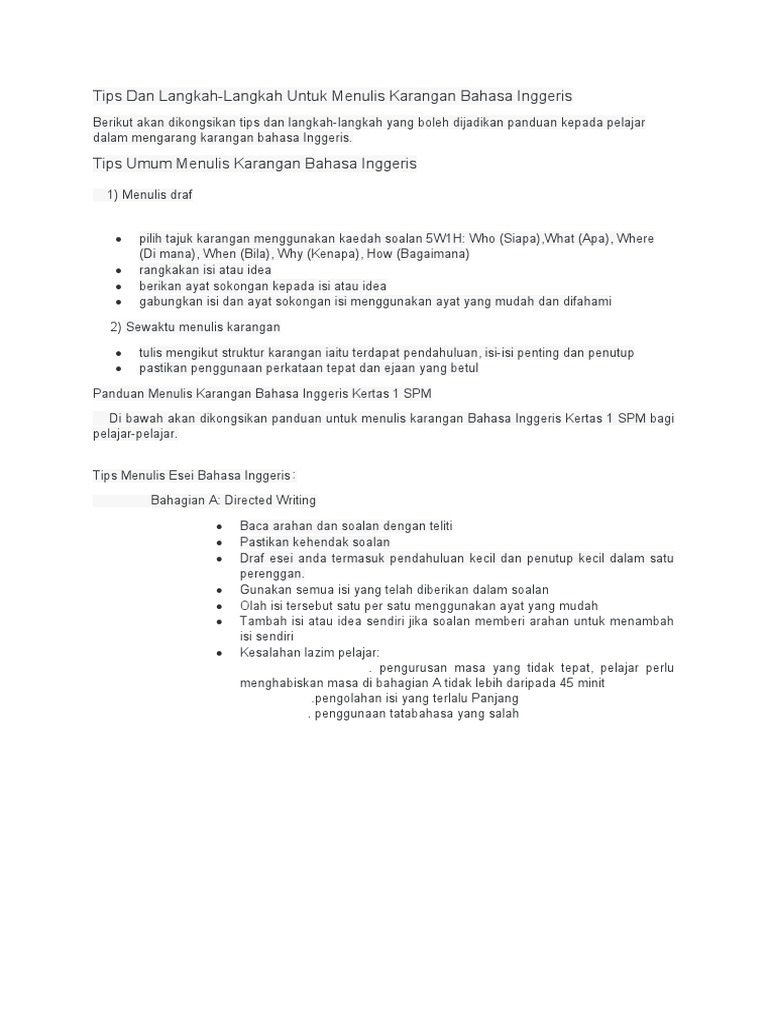 Tips Dan Langkah Menjawab Exam Bi | PDF