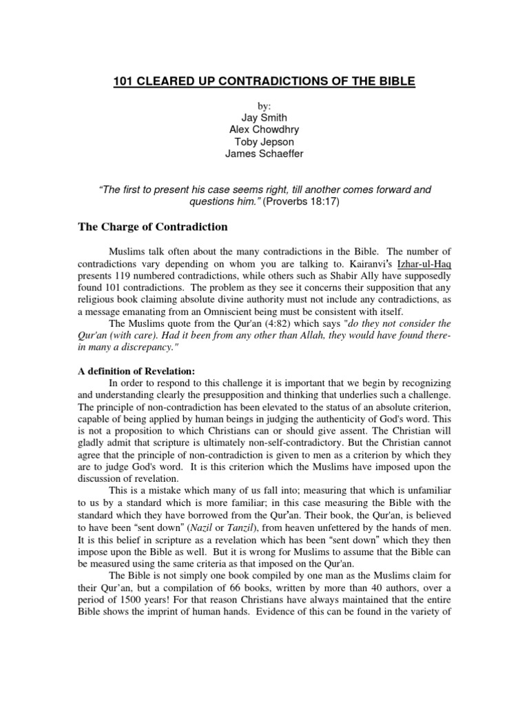 101 Bible Contradictions Explained | PDF | Revelation | Quran