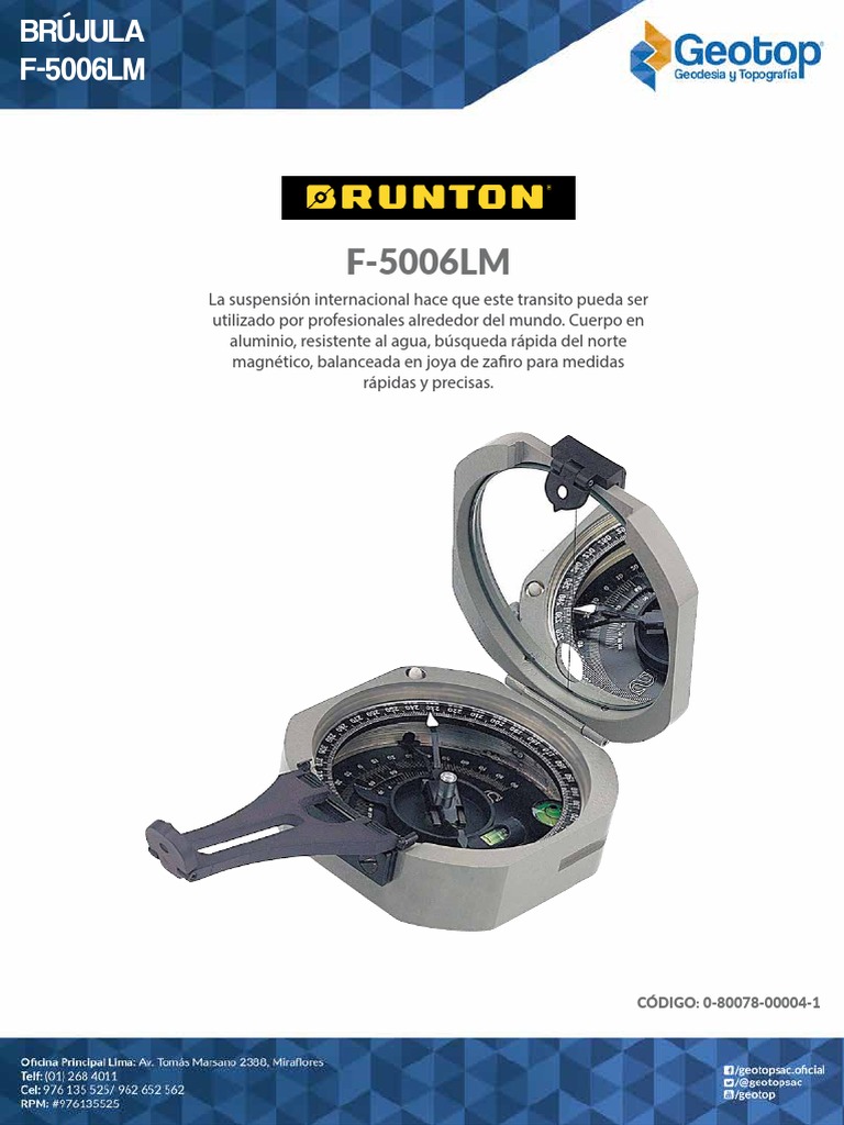Brújula Brunton F-5006LM: Precisión y Durabilidad | PDF