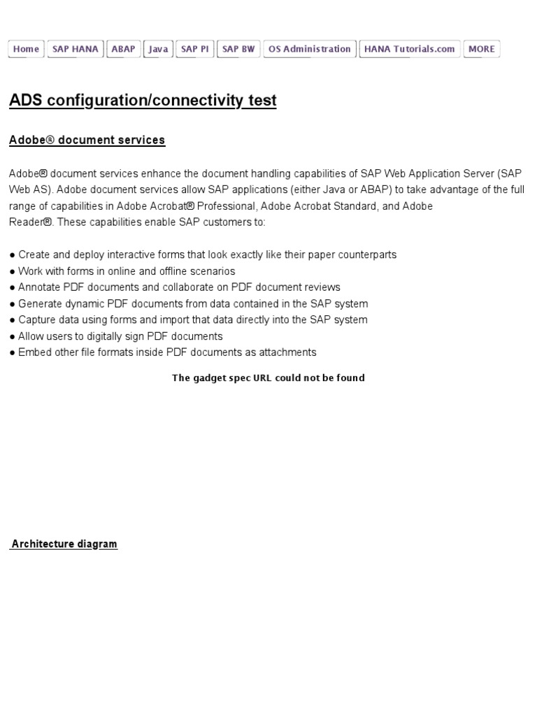 ADS Configuration - Connectivity Test - SAP BASIS Tutorial | PDF ...