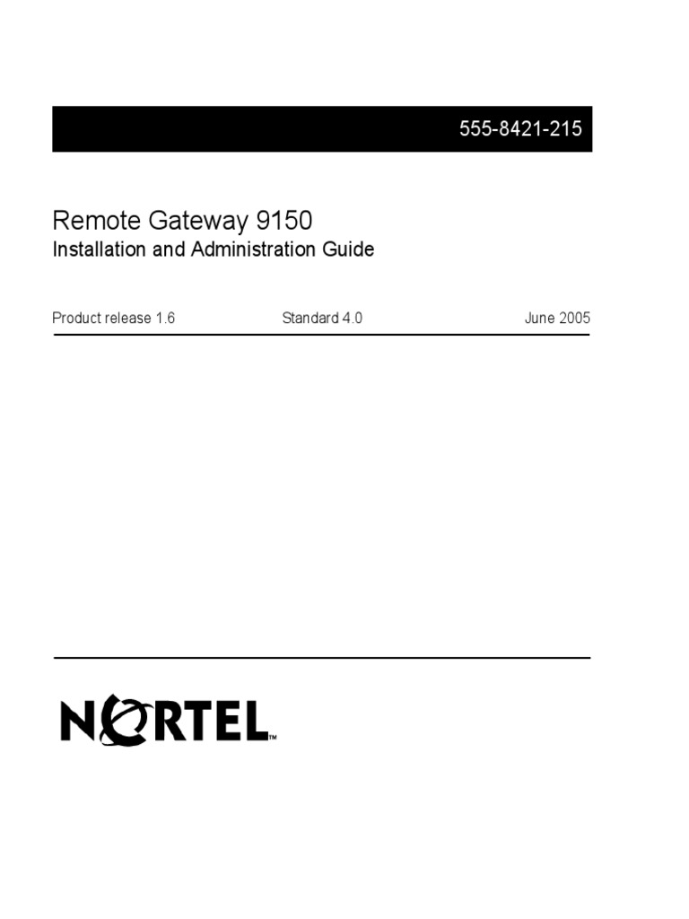 Remote Gateway 9150: Installation and Administration Guide | PDF ...