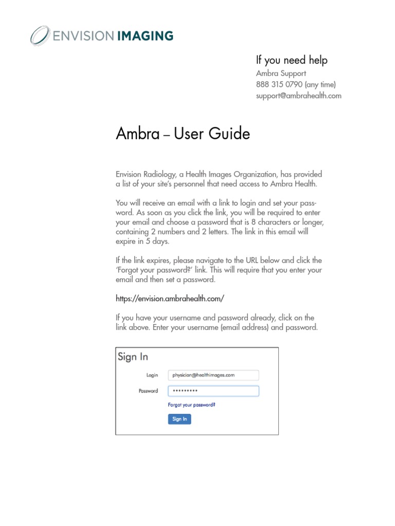 envision-imaging-user-guide | PDF | Password | Button (Computing)