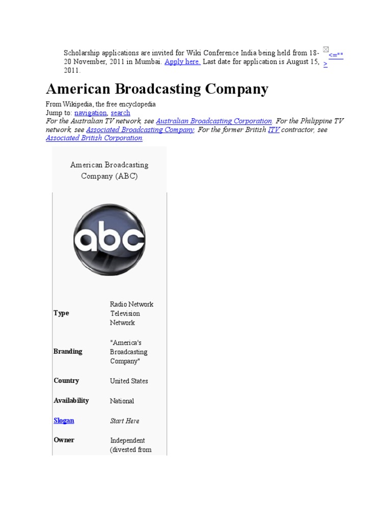 ABC | American Broadcasting Company | Nbc