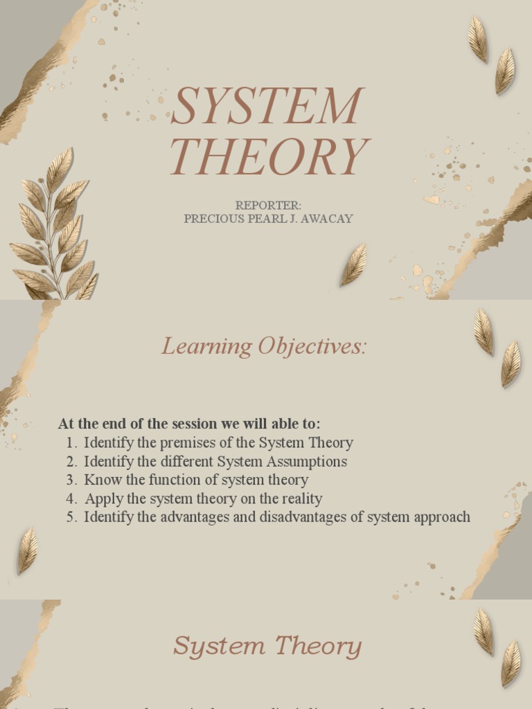 System Theory | Download Free PDF | System | Systems Theory