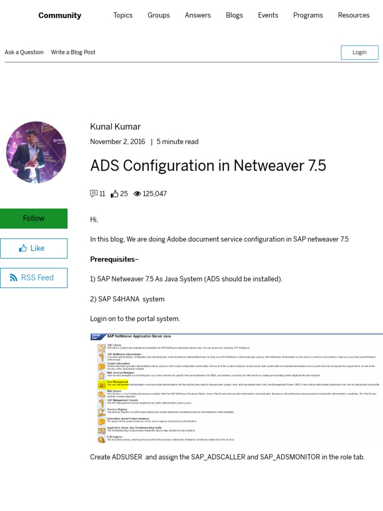 Ads Configuration In Netweaver 7 5 Sap Pdf Hypertext Transfer Protocol World Wide Web