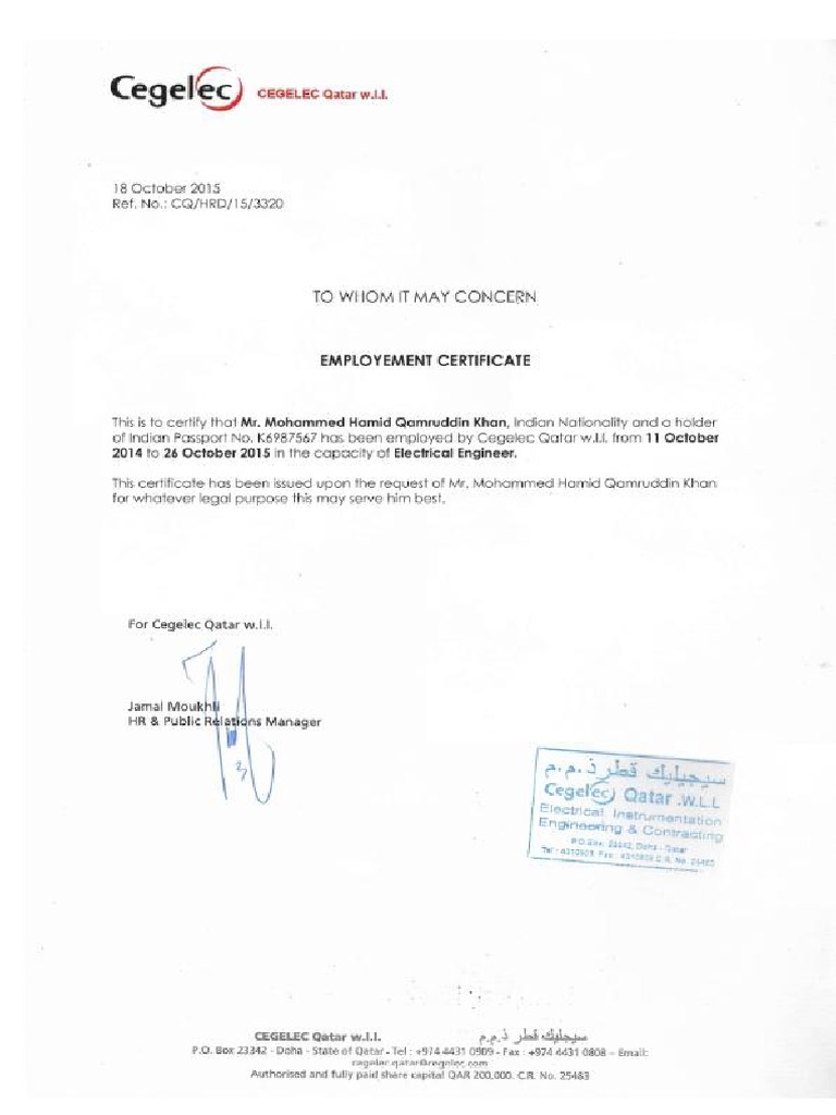 EXP - Cegelec - 001 | PDF