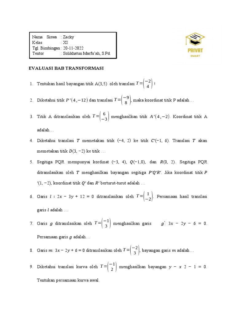Soal Transformasi Geometri | PDF